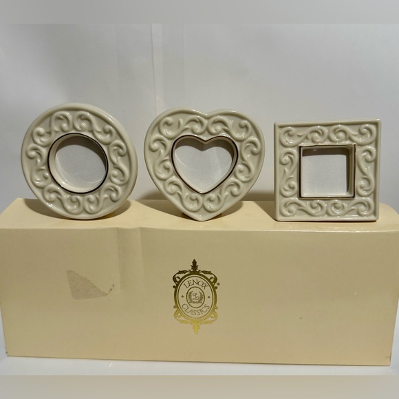 Lenox | Accents | New Set 3 Lenox Porcelain Mini Photo Frames Heart ...
